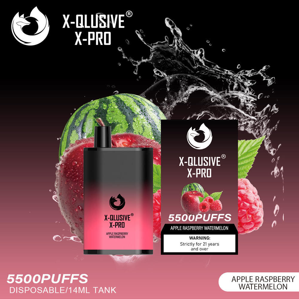 X-QLUSIVE X-PRO APPLE RASPBERRY WATERMELON – 5500 PUFFS | IGET Australia