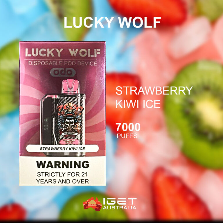 LUCKY WOLF STRAWBERRY KIWI ICE - 7000 PUFFS | IGET Australia