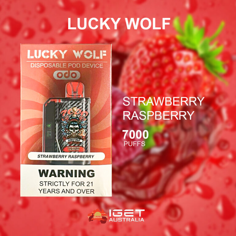 LUCKY WOLF STRAWBERRY RASPBERRY - 7000 PUFFS | IGET Australia